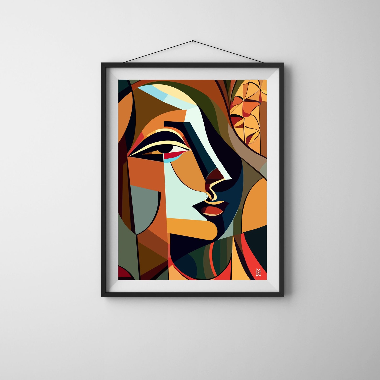 Elegant Emotion in Cubism, Minimalist Woman Drawing, Woman Digital ...