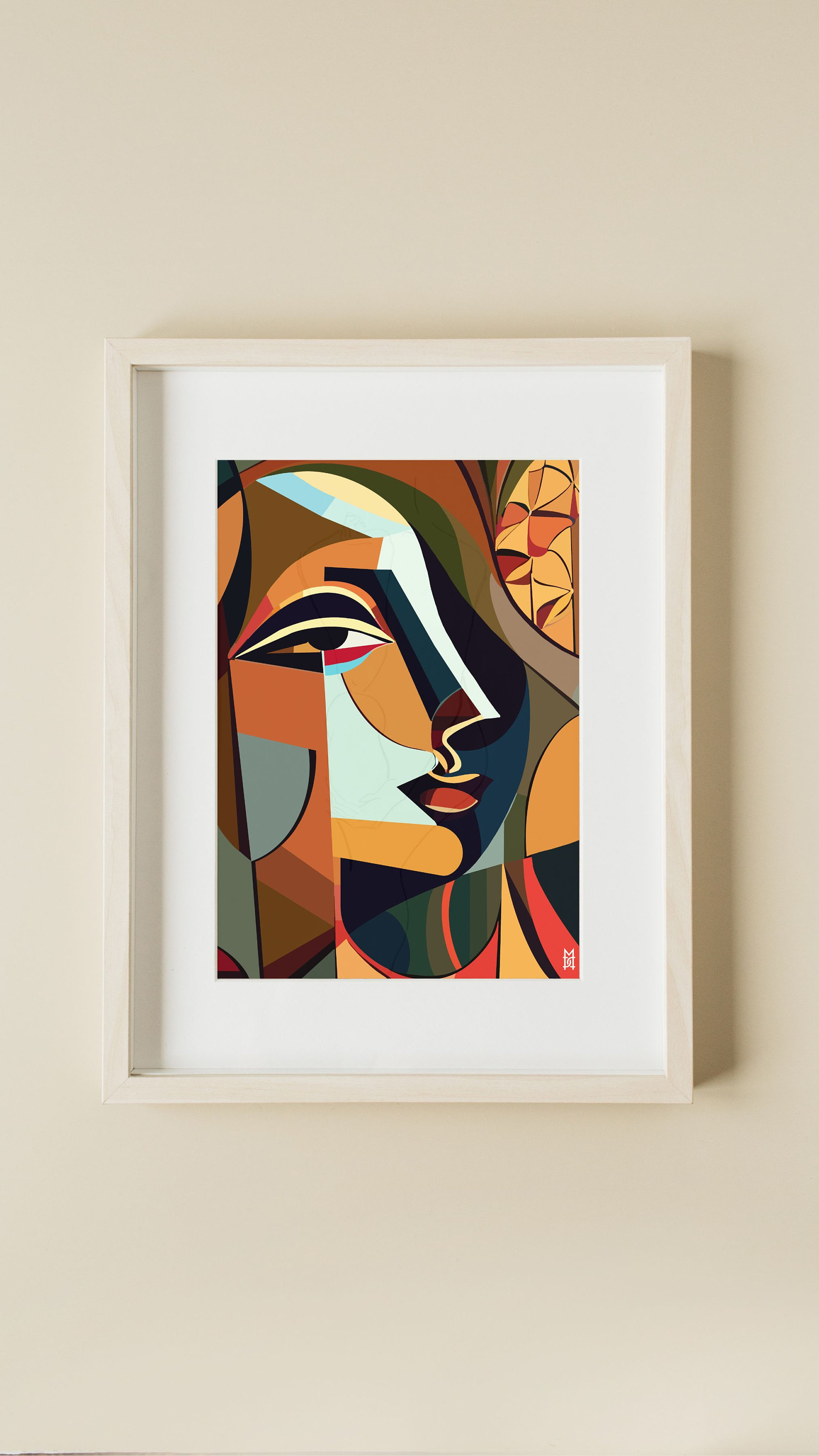 Elegant Emotion in Cubism, Minimalist Woman Drawing, Woman Digital ...