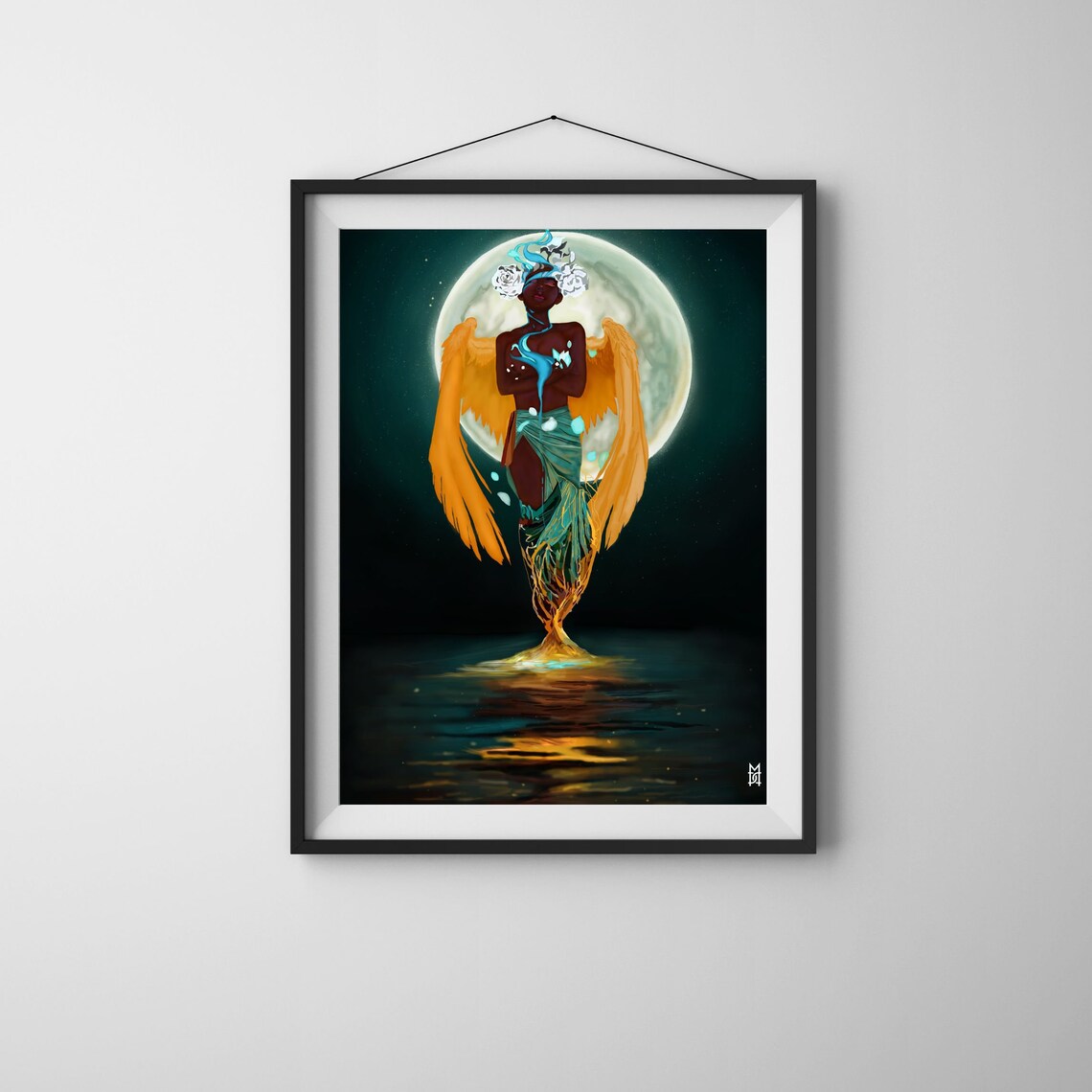 Water Goddess Art, Nigerian Water Goddess, Full Moon Goddess Print ...