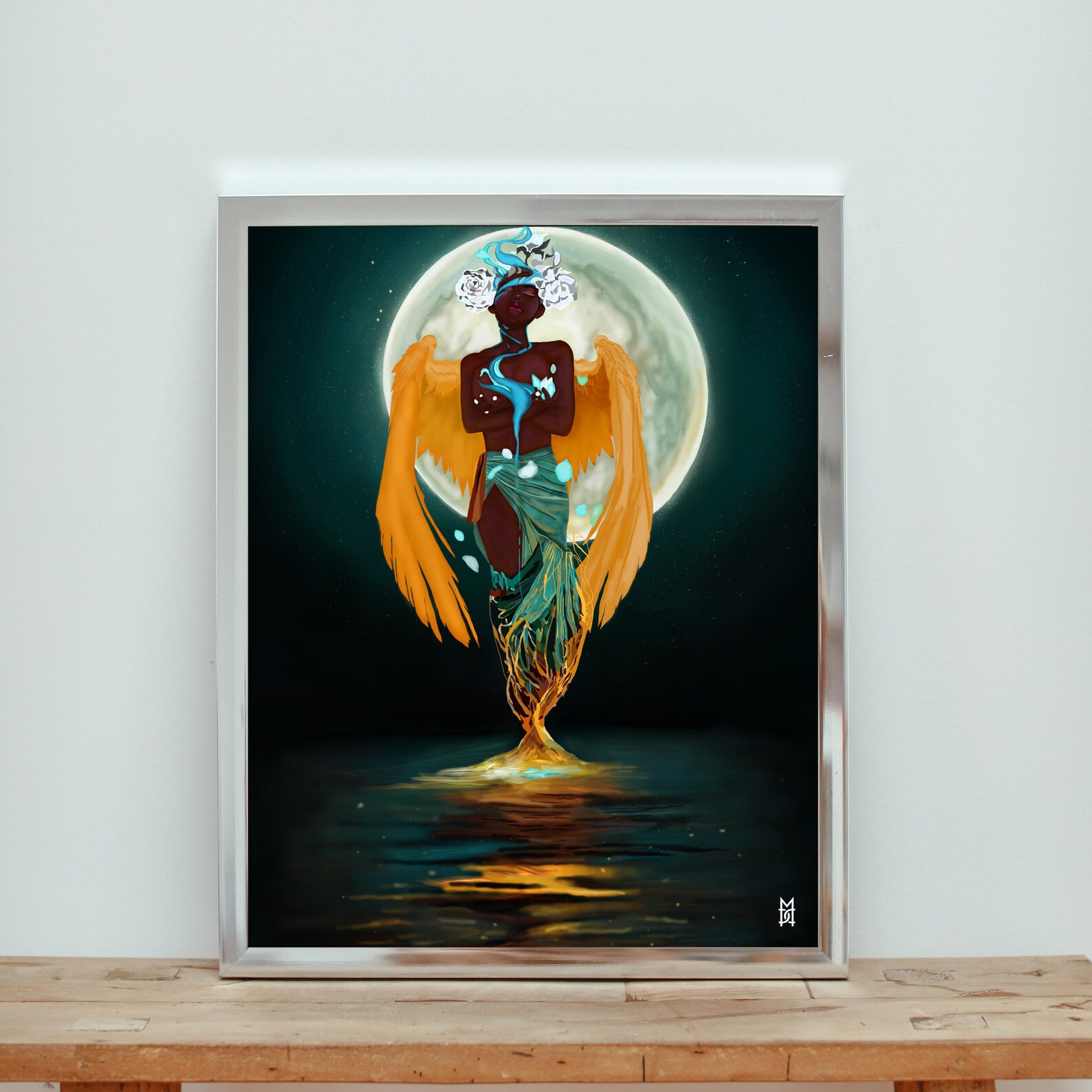Water Goddess Art, Nigerian Water Goddess, Full Moon Goddess Print ...