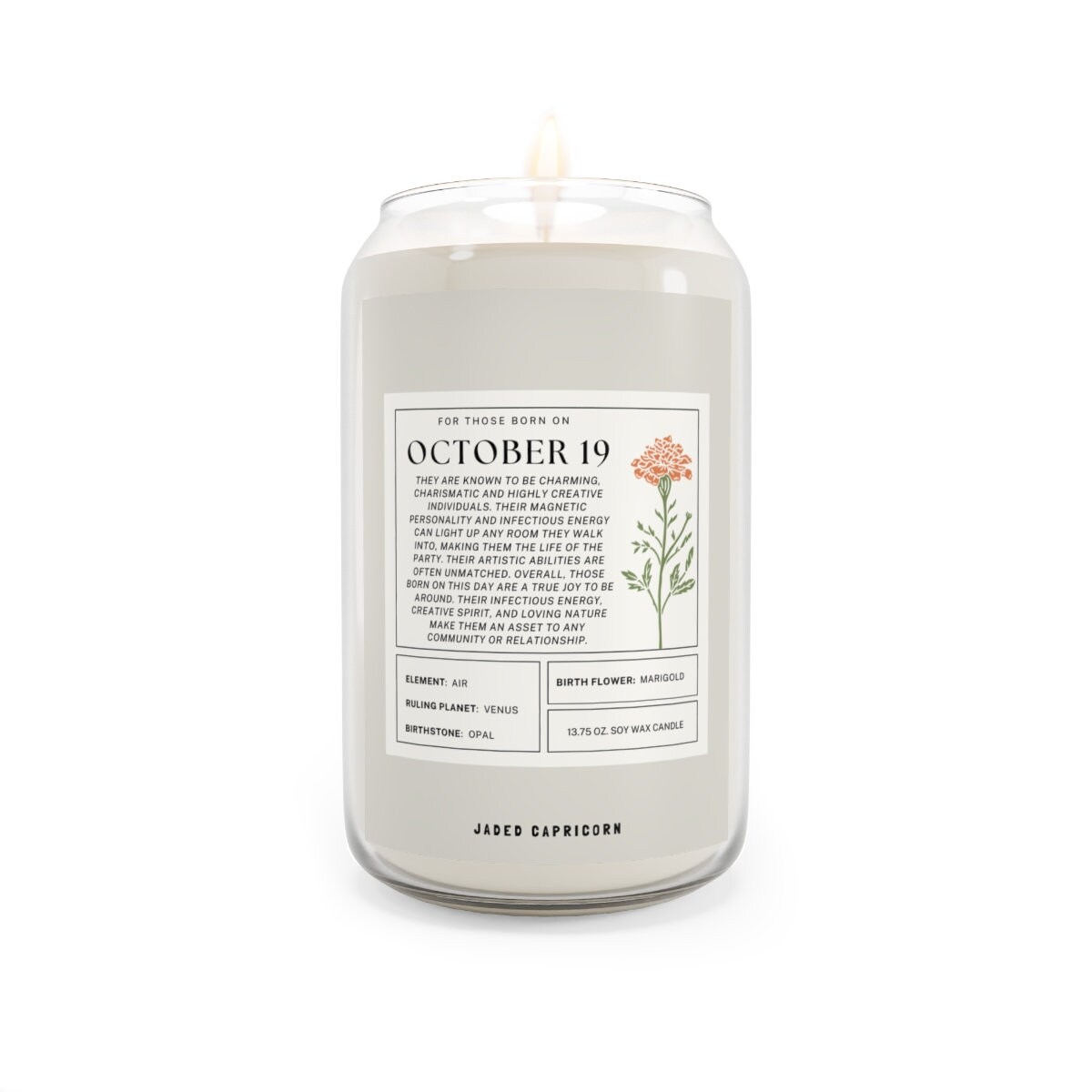 Personalized Birth Month Candle for October Birthday Candle - Etsy