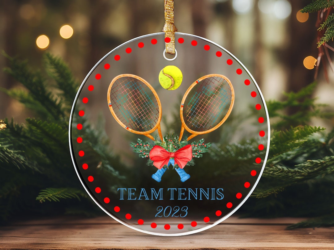 Preppy Tennis Racquet Acrylic Ornament Personalized Sports Team ...