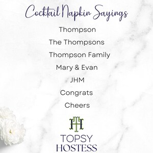 Preppy Champagne Flute Cocktail Napkins Personalized Engagement Party ...