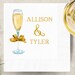 Preppy Champagne Flute Cocktail Napkins Personalized Engagement Party ...