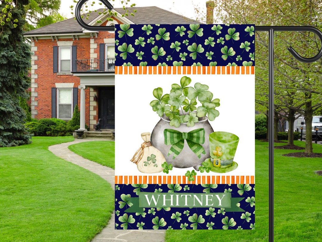 Personalized St Patrick's Day Shamrock Garden Flag: Irish House Flag ...