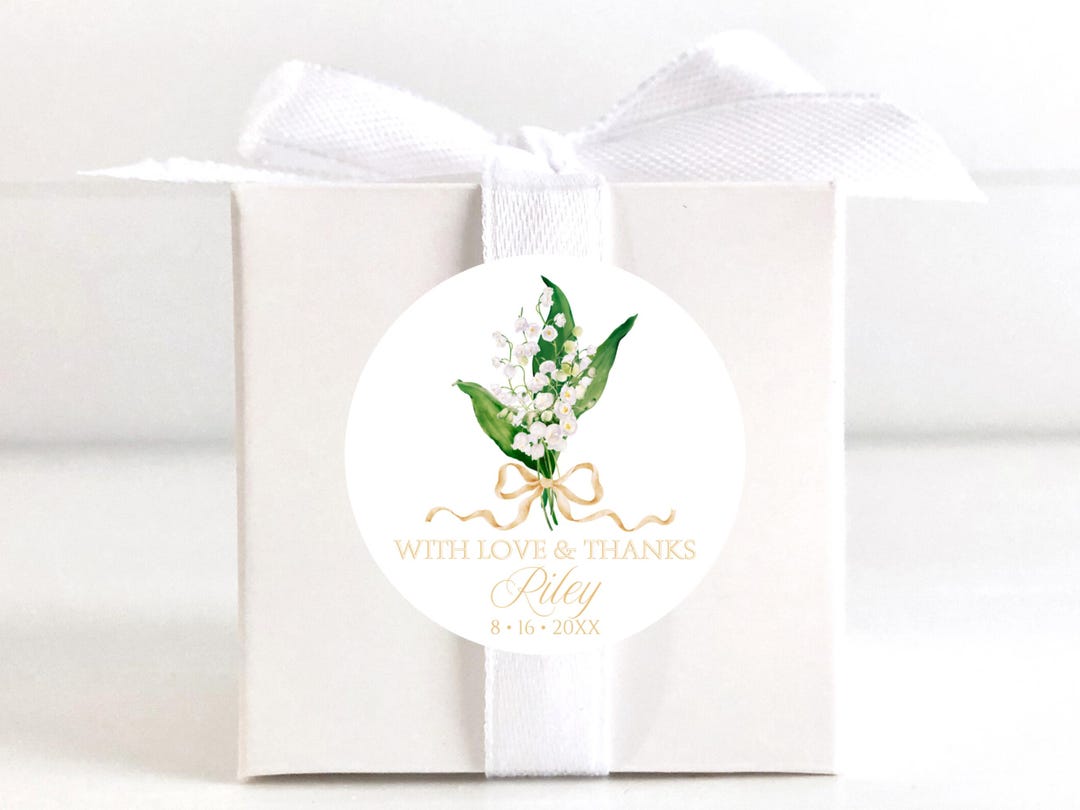 Personalized Lily of the Valley Bridal Shower Favor Labels: Floral ...