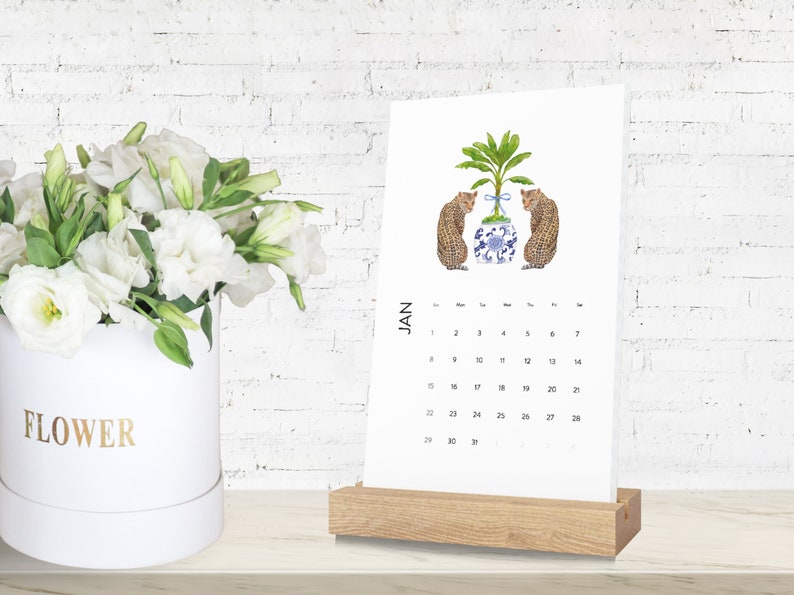 Preppy Chinoiserie Ginger Jar Desk Calendar 2033 Topiary - Etsy