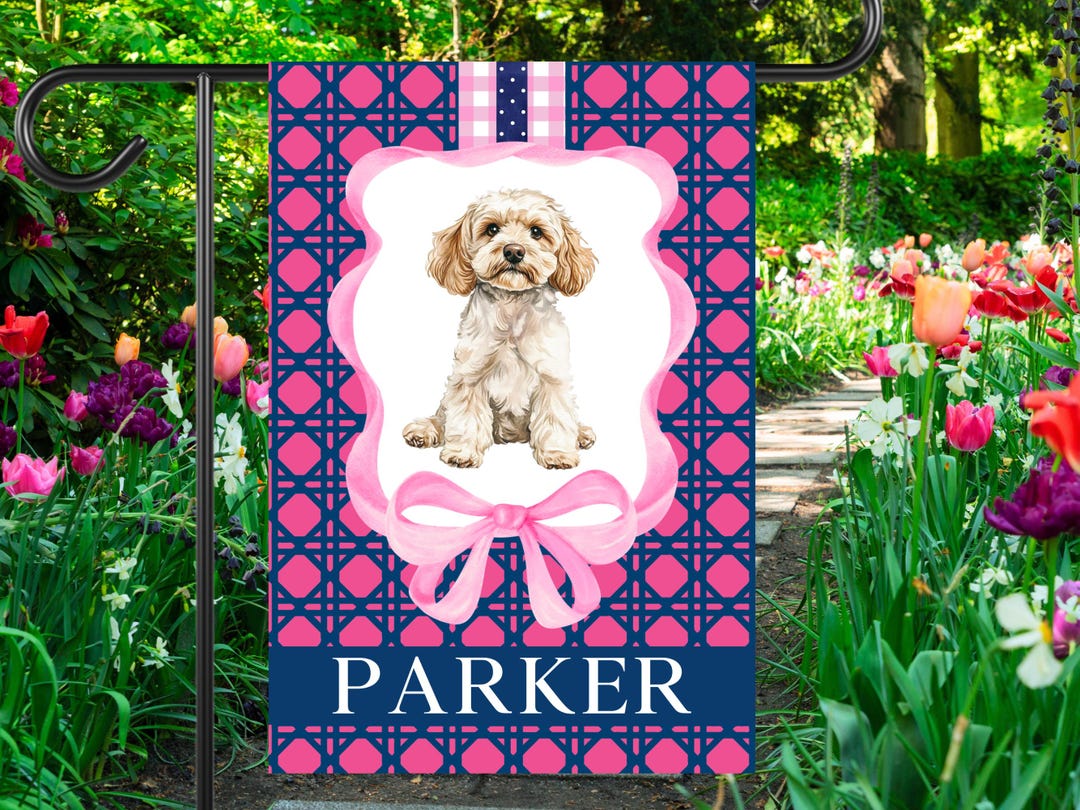 Personalized Dog Breed Garden Flag: Lattice House Flag Outdoor Decor - Etsy