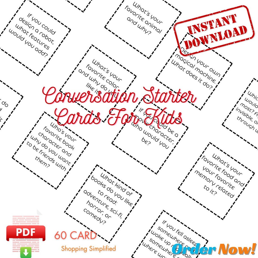 Conversation Starters for Kids 60 Questions for Better Family ...