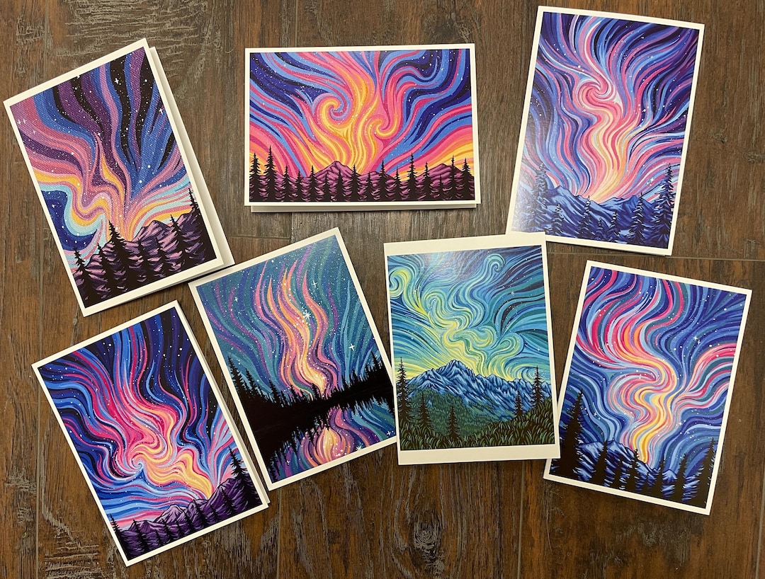 Celestial Note Card Set (7 Cards With Envelopes) - Etsy