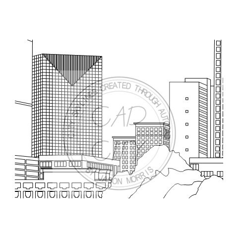 Printable Atlanta Cityscape, Atlanta Wall Art, Atlanta Line Drawing ...
