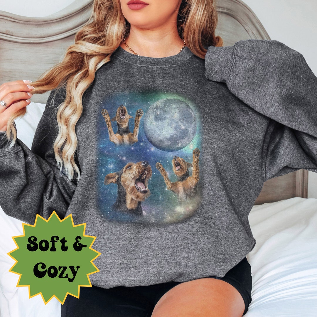 Funny Weirdcore Sweatshirt, Cursed Airedale Terrier Shirt, Unisex ...