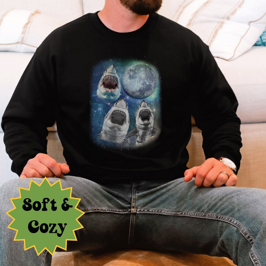 Funny Weirdcore Sweatshirt, Cursed Shark Shirt, Unisex Crewneck ...