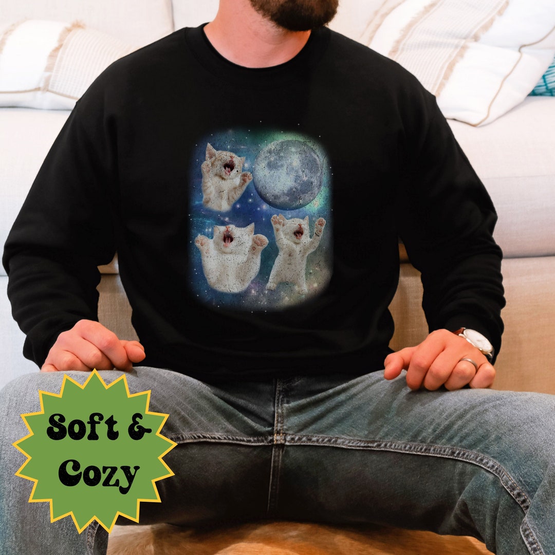 Funny Weirdcore Sweatshirt, Cursed Kitten Shirt, Unisex Crewneck ...