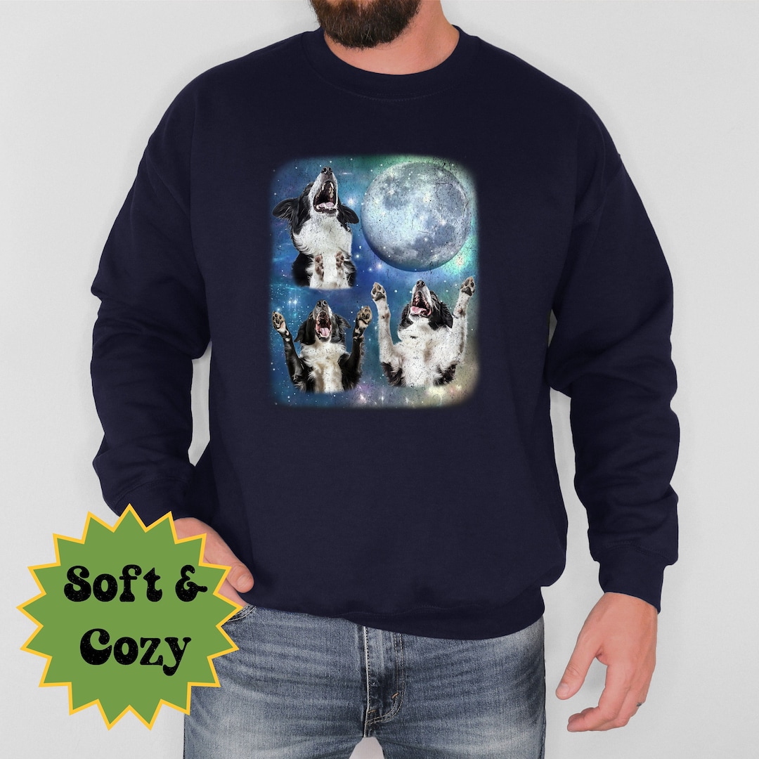 Funny Weirdcore Sweatshirt, Cursed Border Collie Shirt, Unisex Crewneck ...