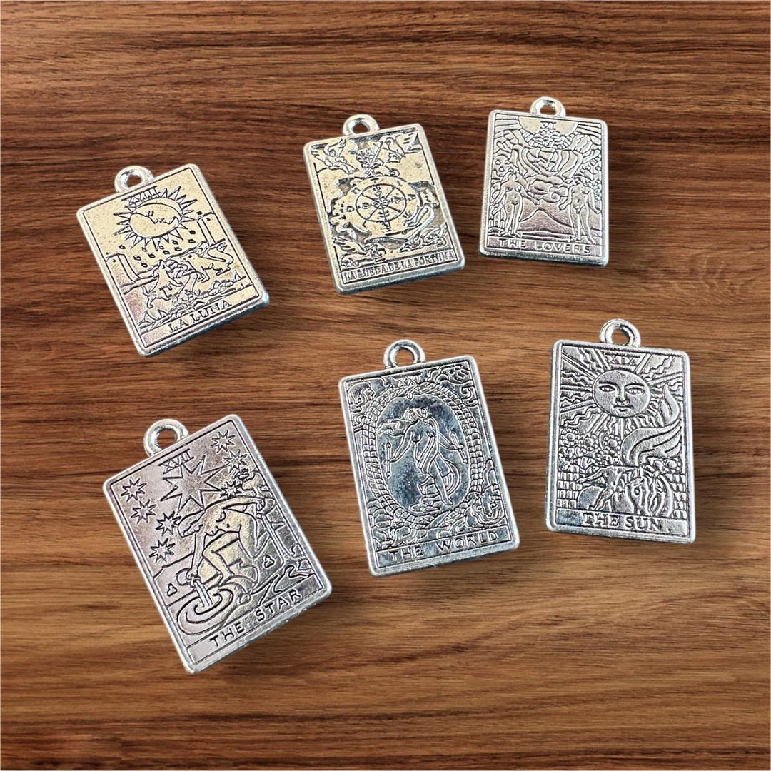 Stainless Steel Tarot Card Necklace | Platinum Color Metal Pendant - Etsy