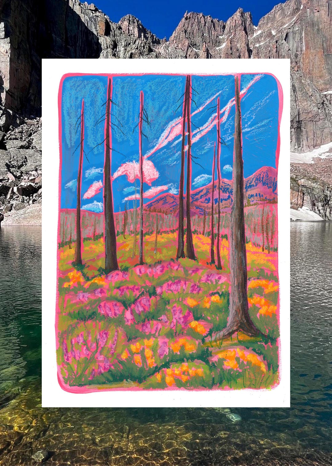 Wildfire Forest Original Artwork 11x14 - Etsy