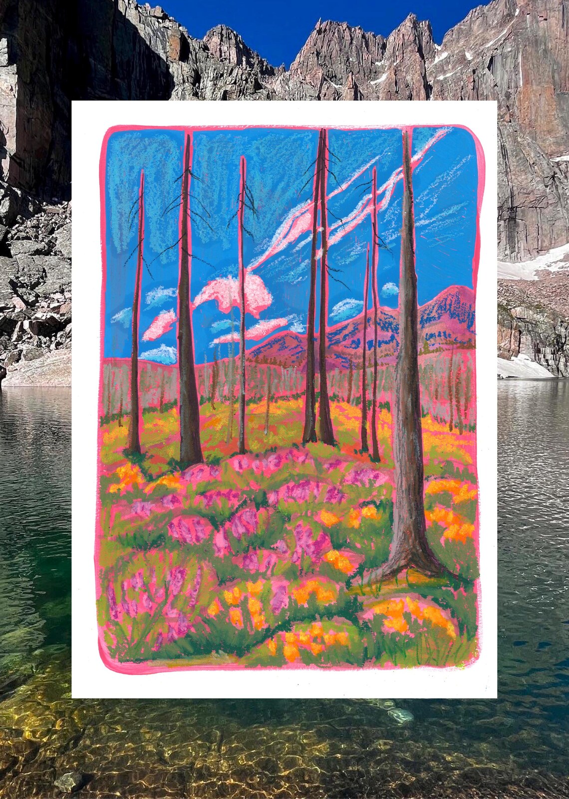 Wildfire Forest Original Artwork 11x14 - Etsy