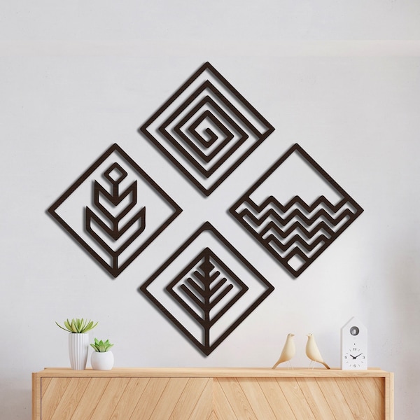 Four Elements Art Wood Wall Decor - Etsy