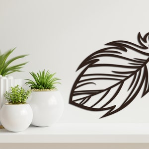 Feather Wood Wall Art Wood Wall Decor Feather View Indoor - Etsy