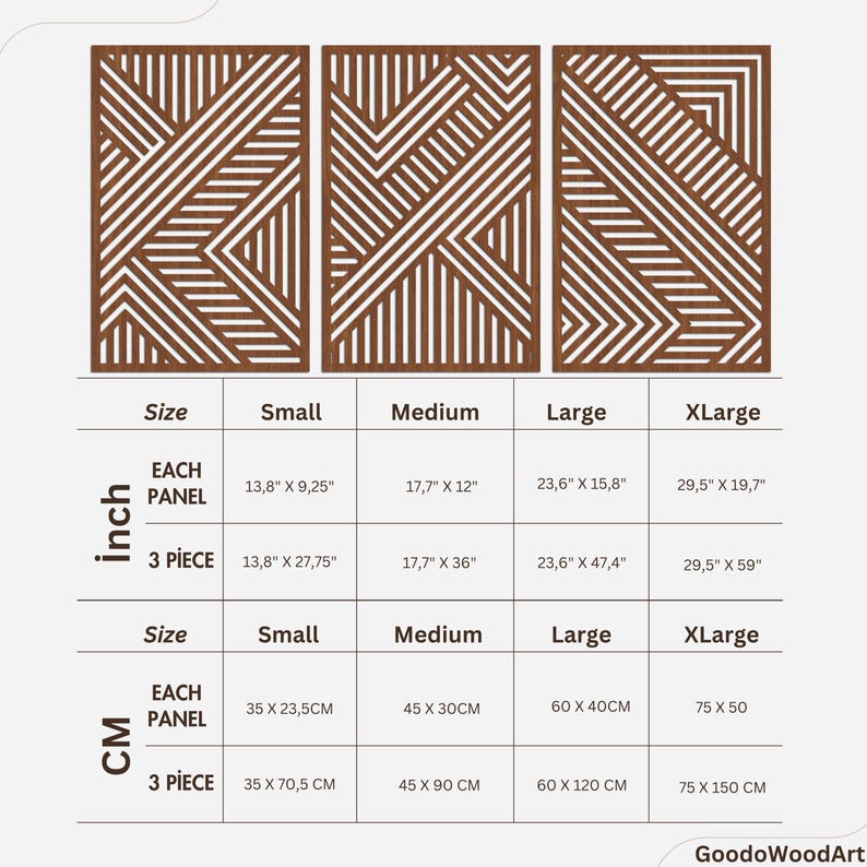 Modern Geometric Wood Wall Art: Minimalist Line Panels (set of 3) - Etsy