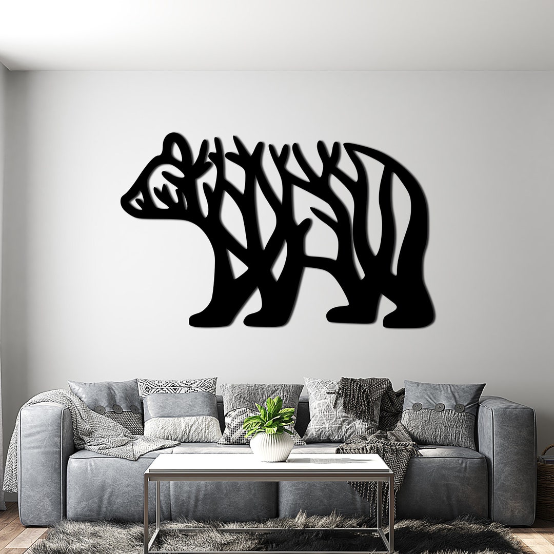 Bear Wood Wall Art, Bear Wall Hanging, Rustic Wood Wall Art, Bear View ...