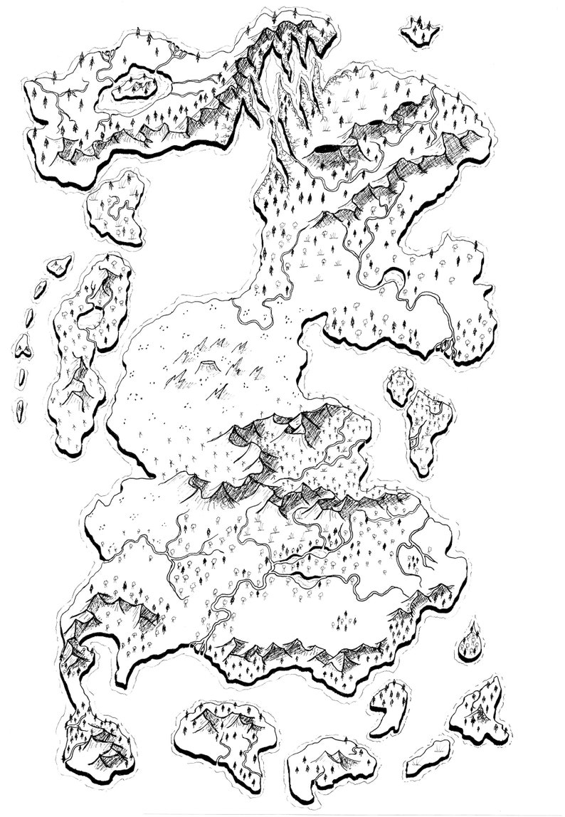Custom A4 Hand Drawn Fantasy RPG Map – HQ Digital Scans - Etsy