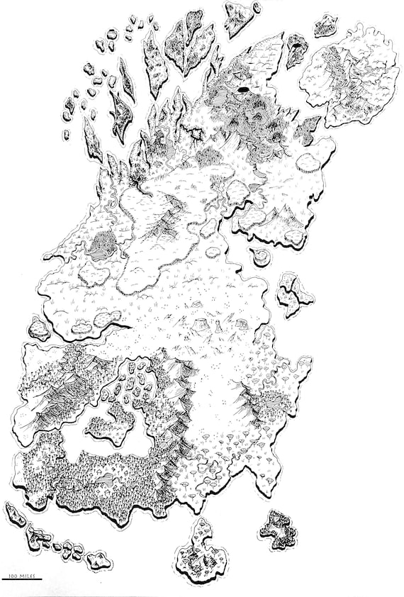 Blank Fantasy World Map Black And White