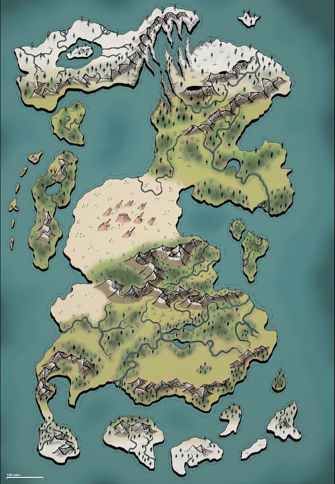 Custom A4 Hand Drawn Fantasy RPG Map – HQ Digital Scans - Etsy