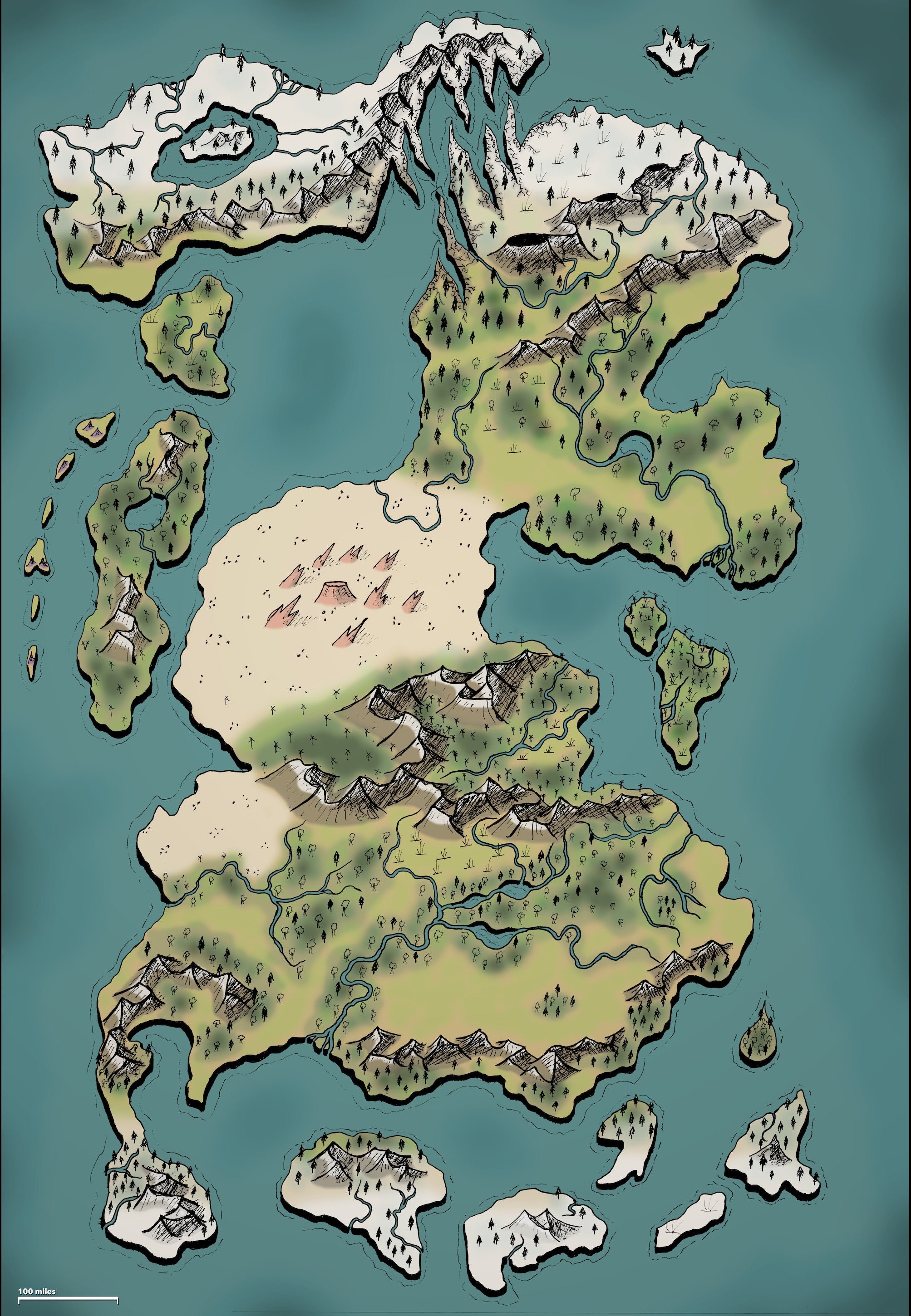 Custom A4 Hand Drawn Fantasy RPG Map – HQ Digital Scans - Etsy