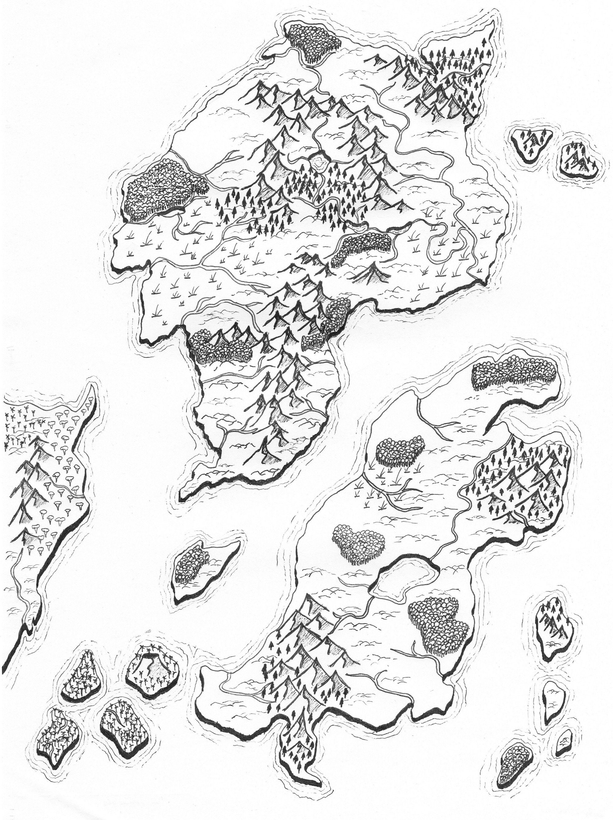 Custom A4 Hand Drawn Fantasy RPG Map – HQ Digital Scans - Etsy
