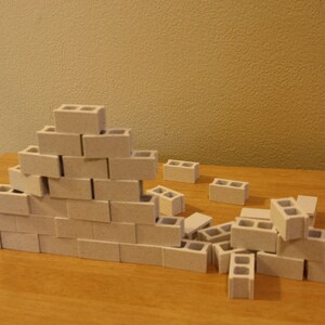 Miniature 3D Printed Cinder Blocks With Handheld Wrecking Ball (multi ...