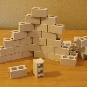 Miniature 3D Printed Cinder Blocks With Handheld Wrecking Ball (multi ...