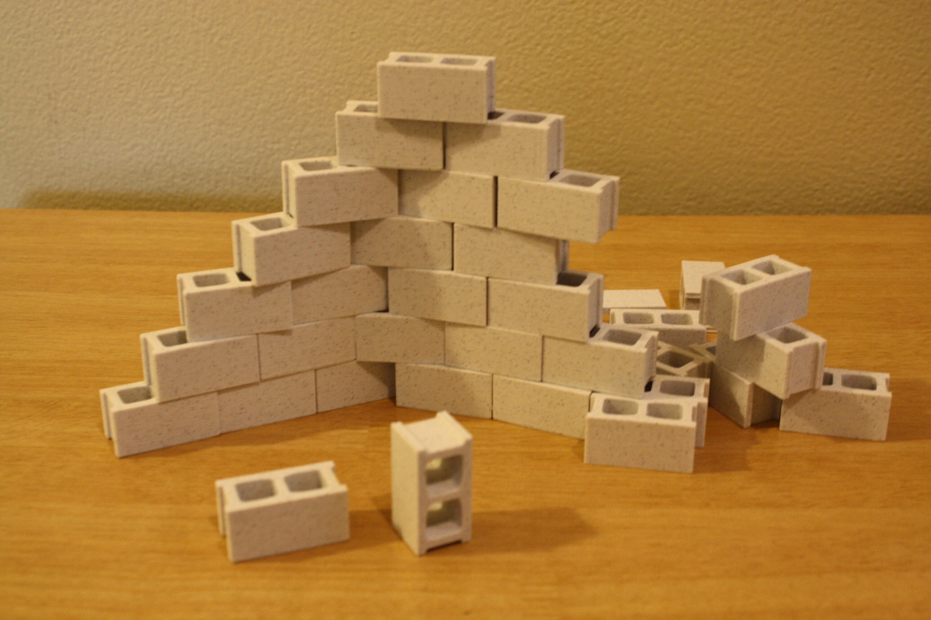 Miniature 3D Printed Cinder Blocks With Handheld Wrecking Ball (multi ...