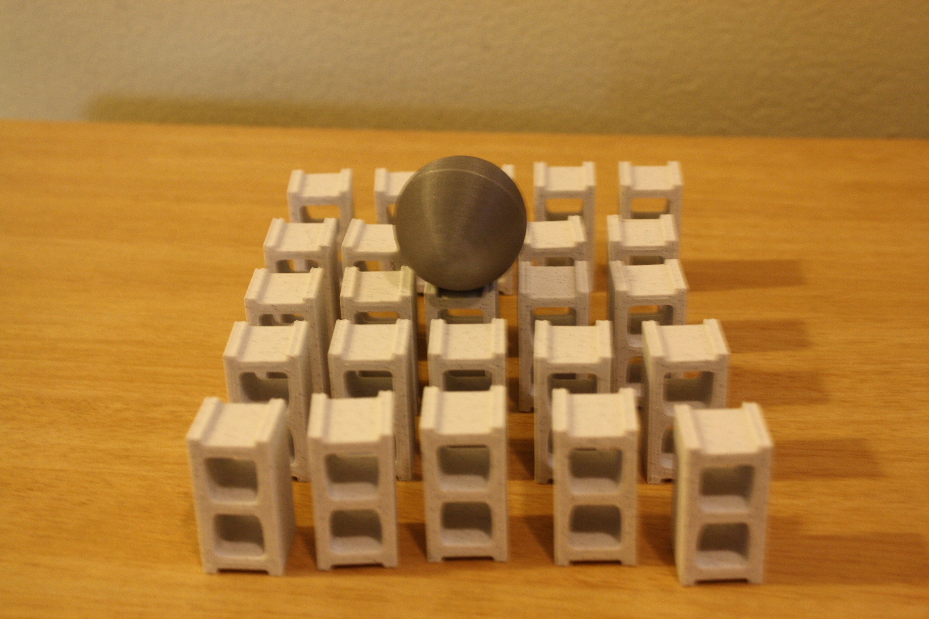 Miniature 3D Printed Cinder Blocks With Handheld Wrecking Ball multi ...