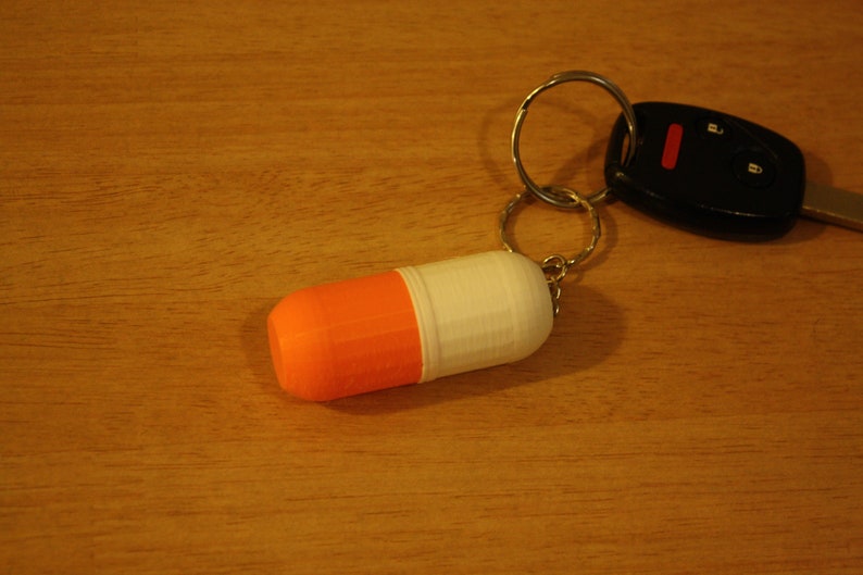 Tiny Pill / Capsule - Storage and Cosplay Keychain - Small Sized ...