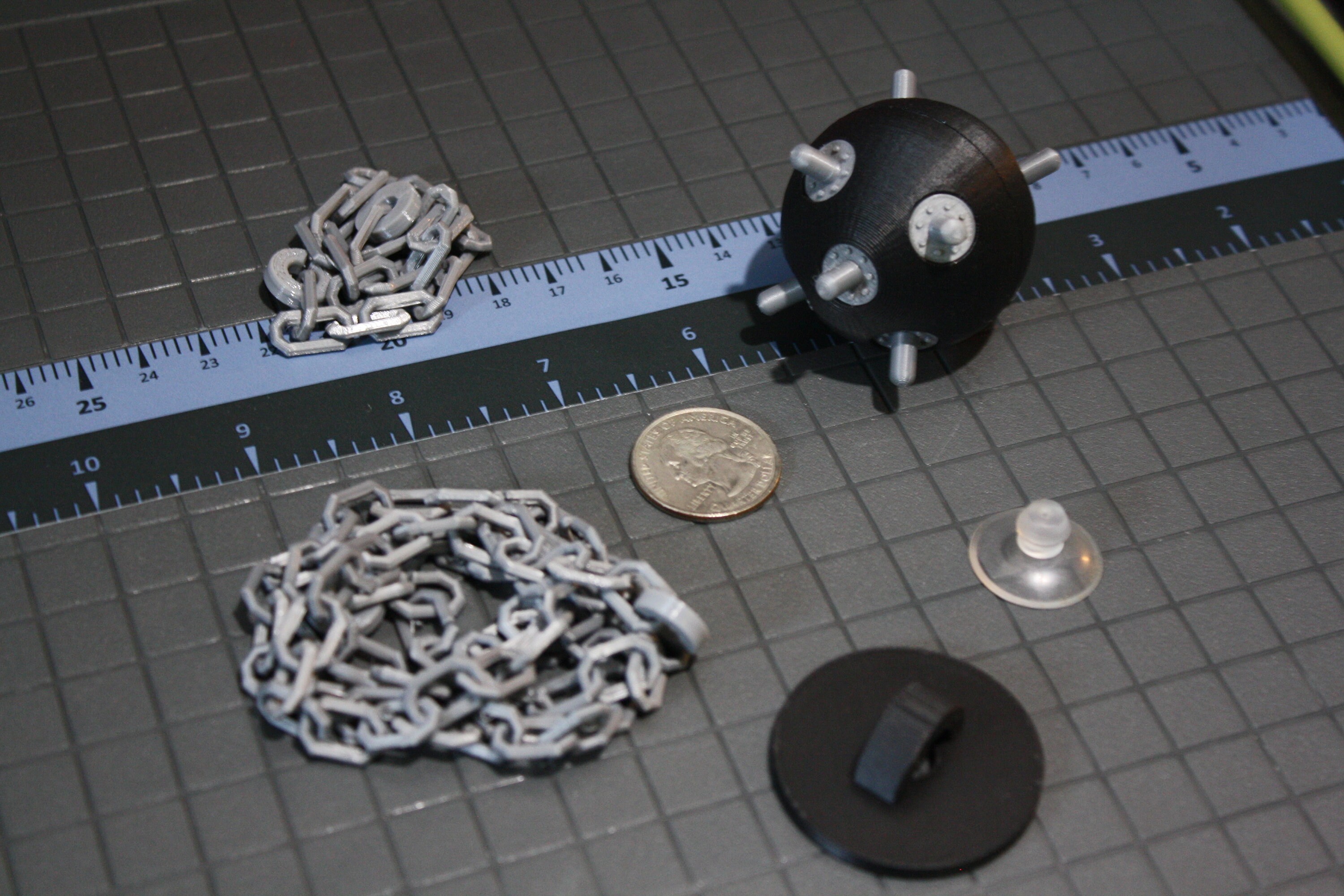 Aquarium Decoration World War Floating Mine With Spiked Ball, Chains ...