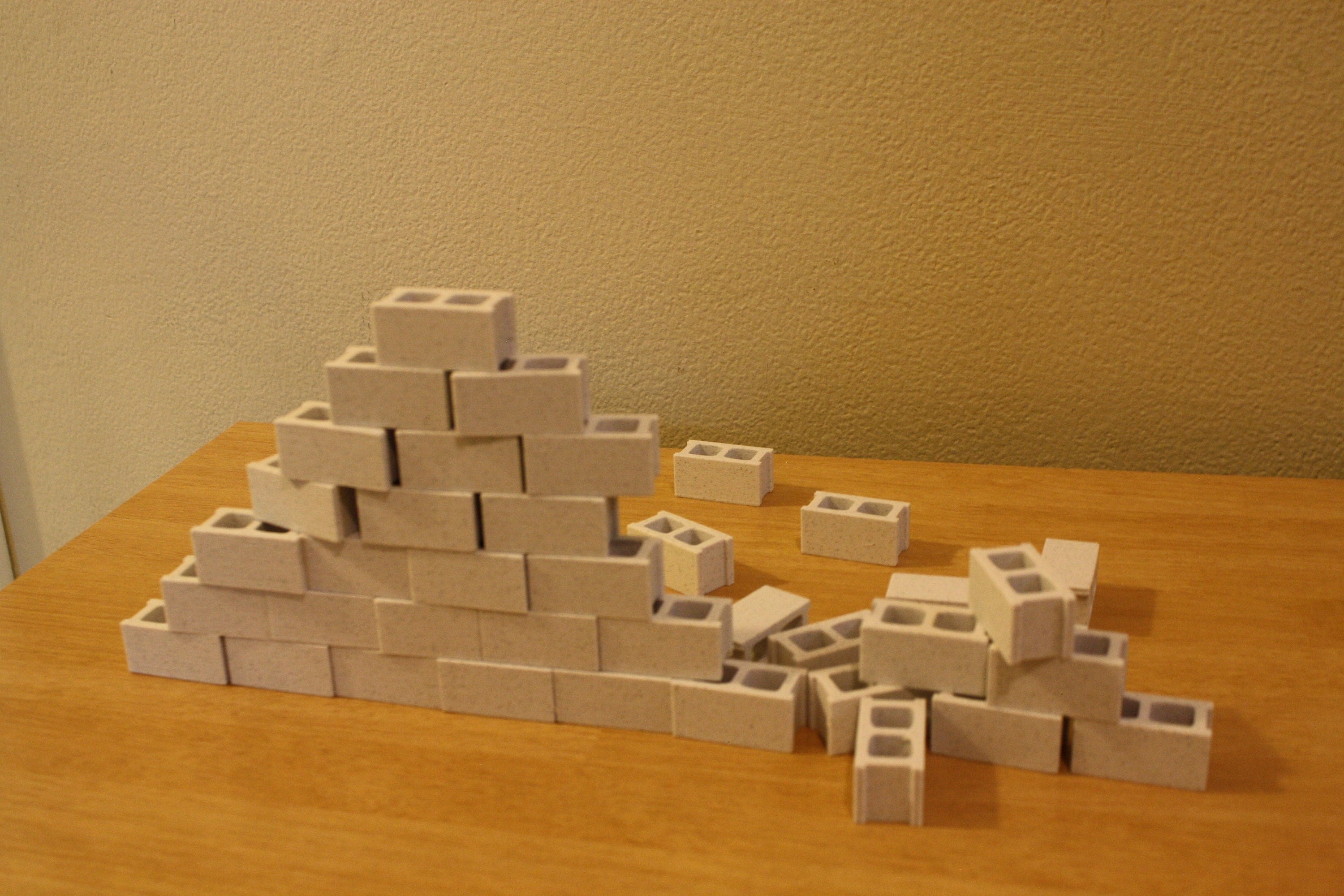 Miniature 3D Printed Cinder Blocks With Handheld Wrecking Ball multi ...