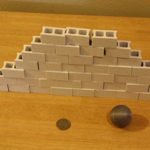 Miniature 3D Printed Cinder Blocks With Handheld Wrecking Ball (multi ...