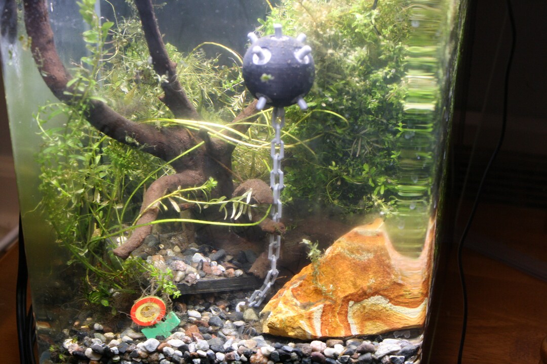 Aquarium Decoration World War Floating Mine With Spiked Ball, Chains ...