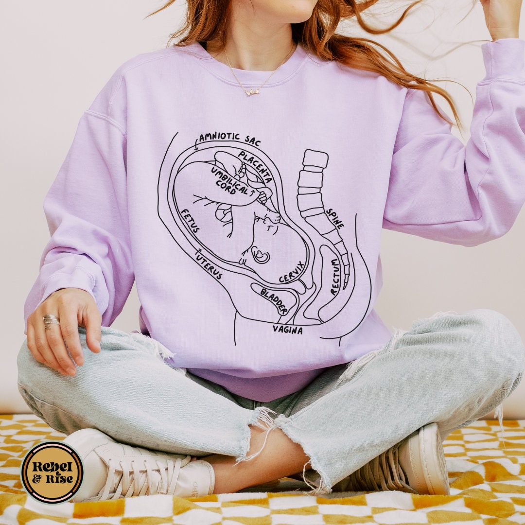 Pregnancy Female Anatomy During Pregnancy T-shirt, Fetus in Utero ...