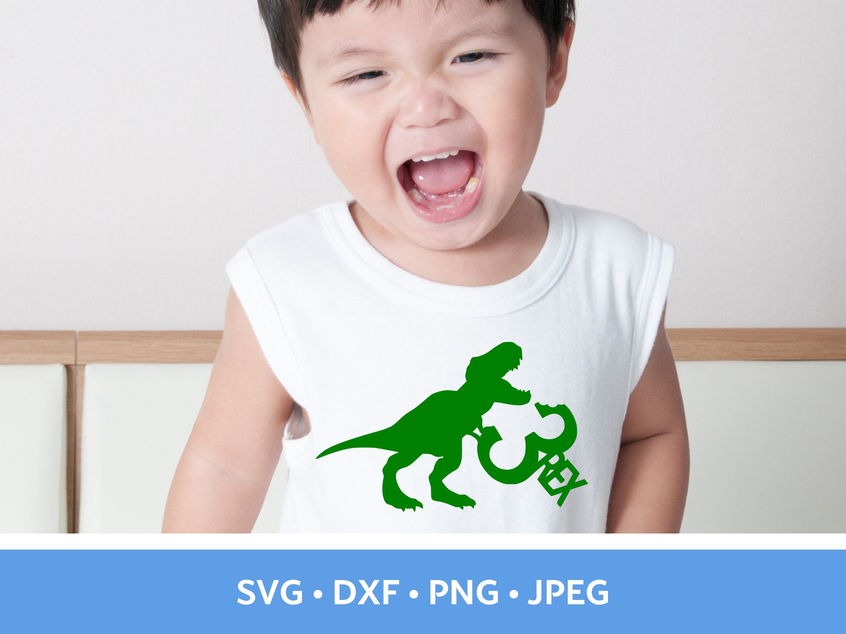 Three Rex Dinosaur Theme Party SVG, DIY Toddler Roaring T-rex Design ...