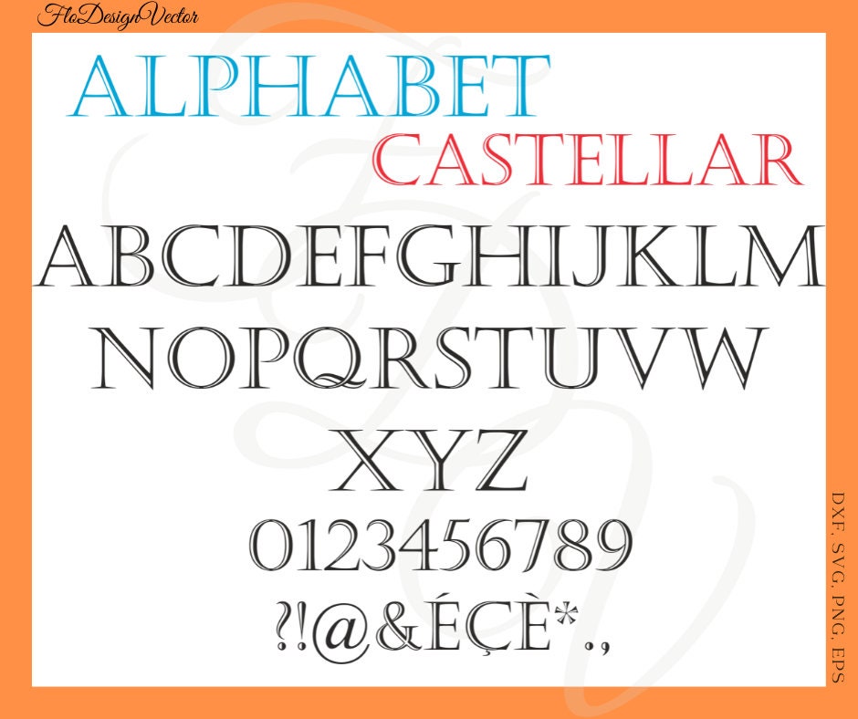 Alphabet Castellar Svg Eps Dxf Png - Etsy