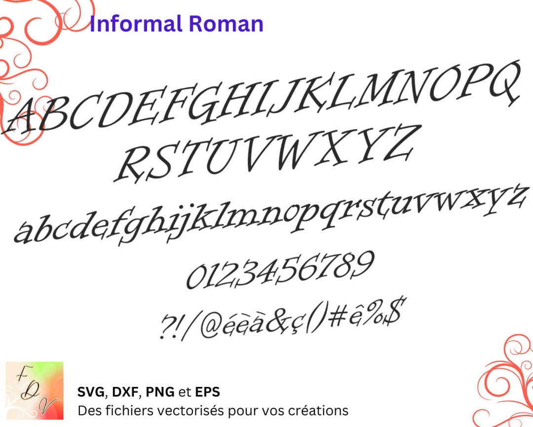 Alphabet Informal Roman Svg, Dxf, Eps, Png, Digital File - Etsy
