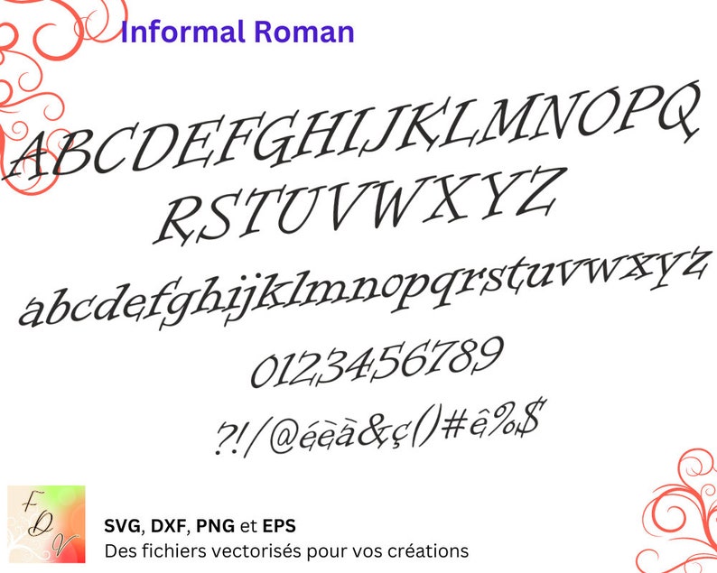Alphabet Informal Roman Svg, Dxf, Eps, Png, Digital File - Etsy