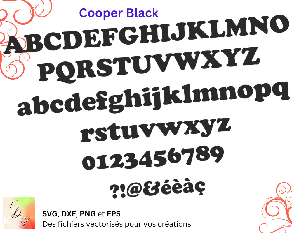 Alphabet Cooper Black Svg, Dxf, Eps, Png Digital File - Etsy