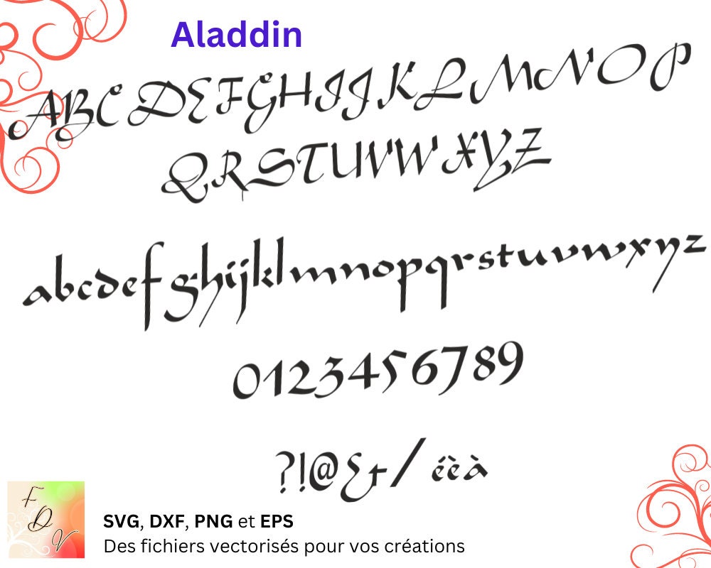 Aladdin Alphabet Svg Dxf Eps Png - Etsy.de