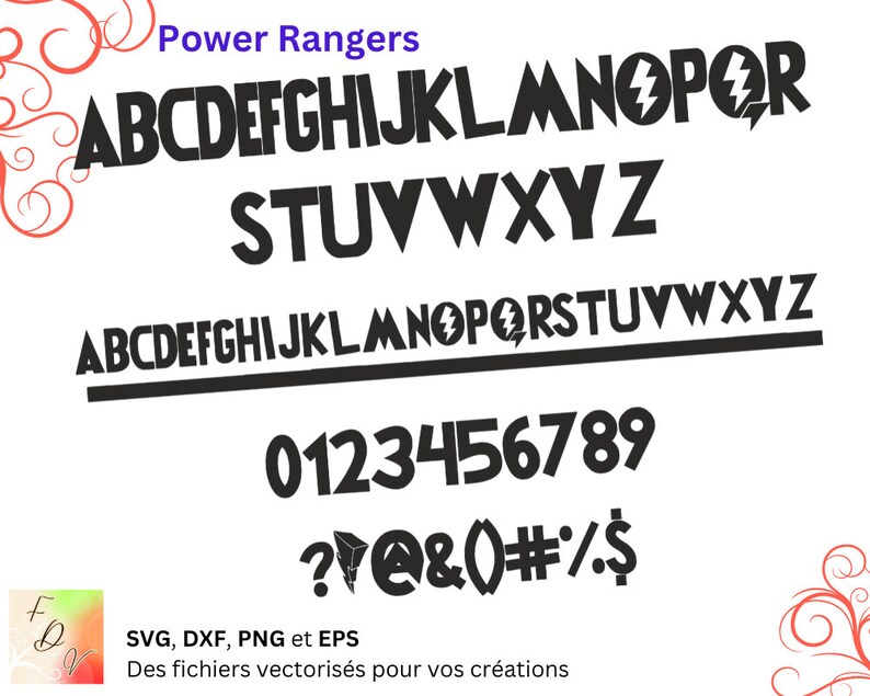 Power Rangers Alphabet Svg, Dxf, Eps, Png, Digital File - Etsy Canada