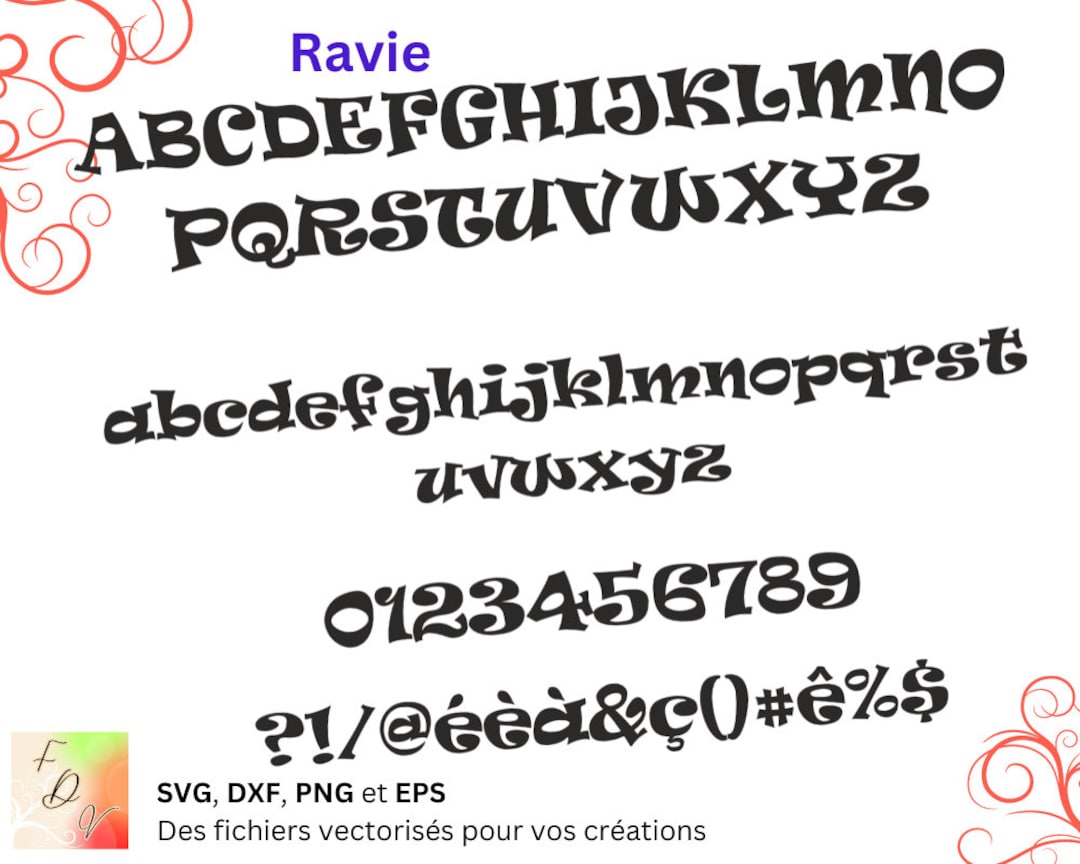 Alphabet Ravie Svg, Dxf, Eps, Png, Digital File - Etsy