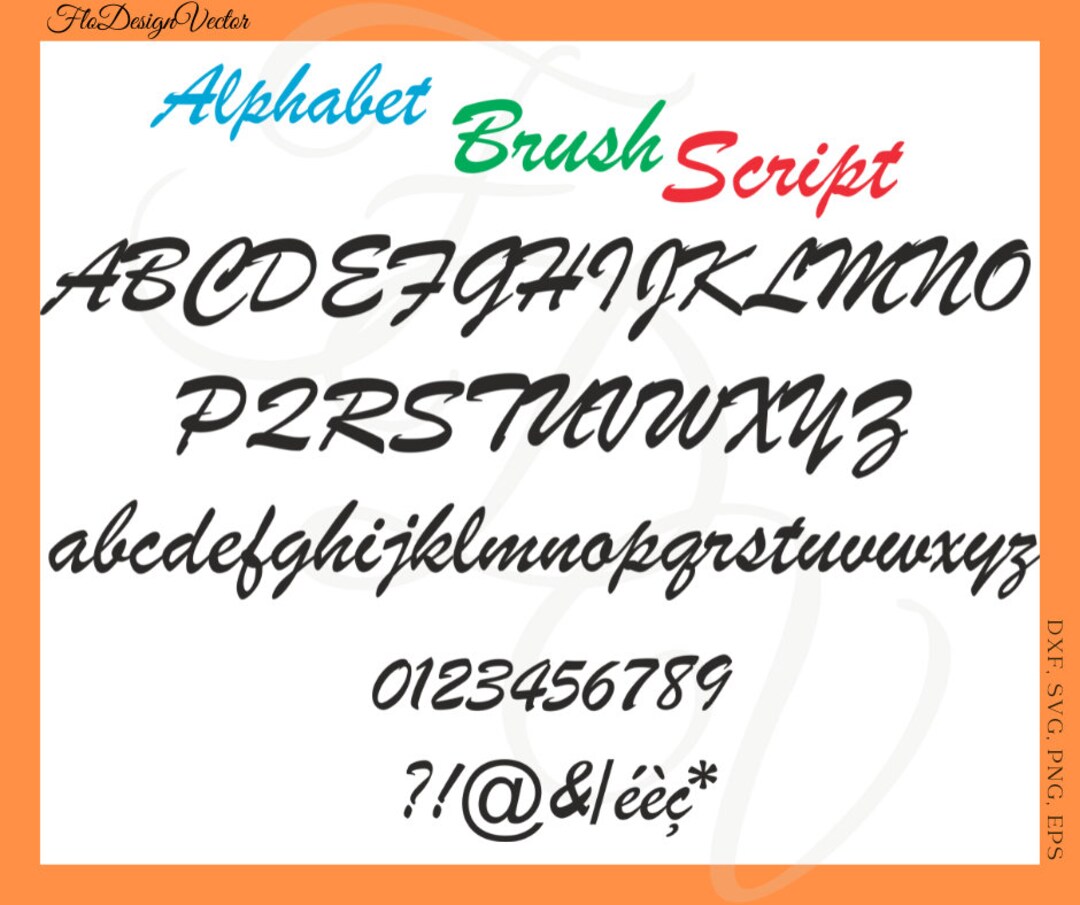 Alphabet Brush Script Svg, Dxf, Eps, Png - Etsy